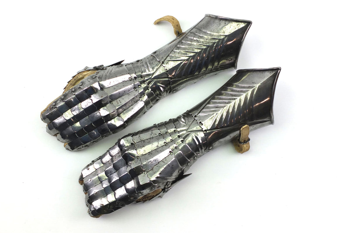Pair of German Gothic Mitten Gauntlets . Ref X3333 – West Street Antiques