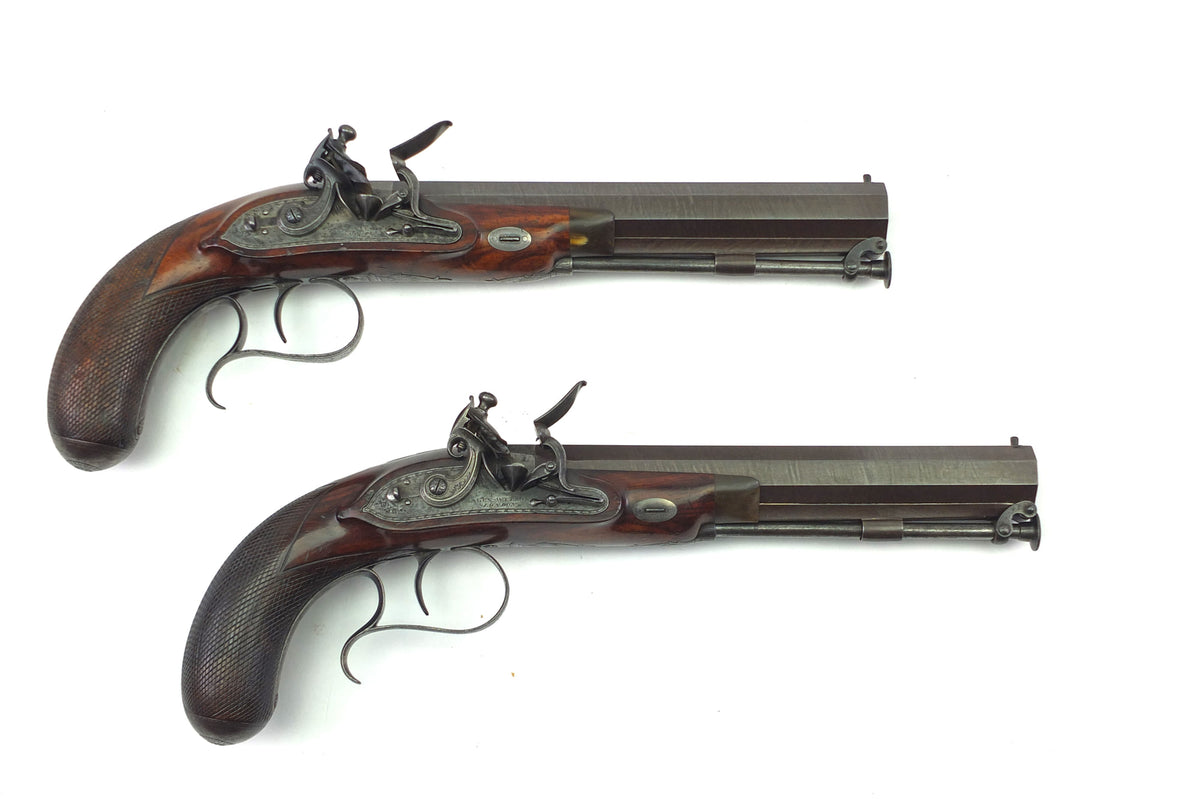 Officers Flintlock Duelling Pistols, Fine Cased Pair. Ref 9125 – West ...