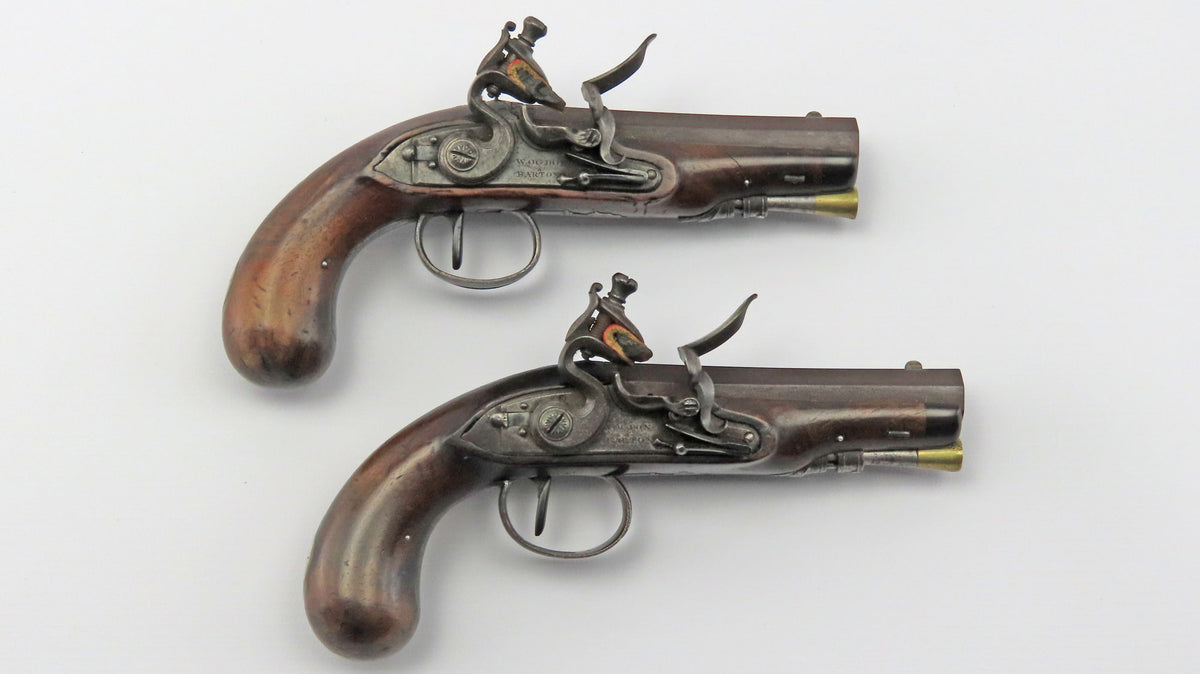 Cased Pair of Small Flintlock Belt Pistols by Wogdon & Barton. Ref X34 ...