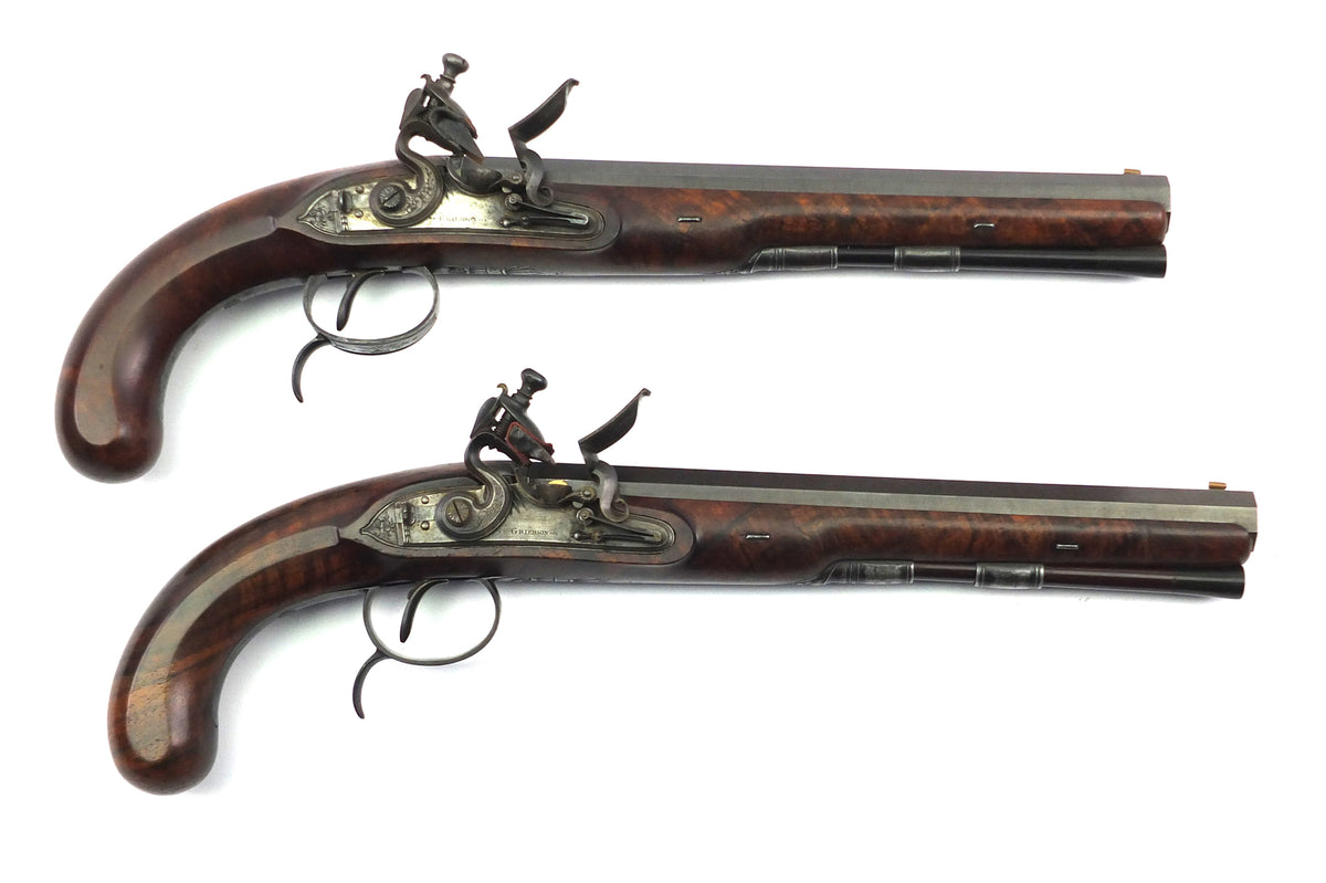 Flintlock Duelling Pistols by Grierson, Very Fine Cased Pair. Ref 9170 ...