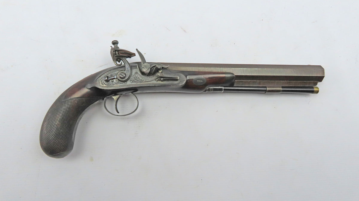Manton V Pan Flintlock Duelling Pistols, Rare Cased Pair. Ref 9220 ...