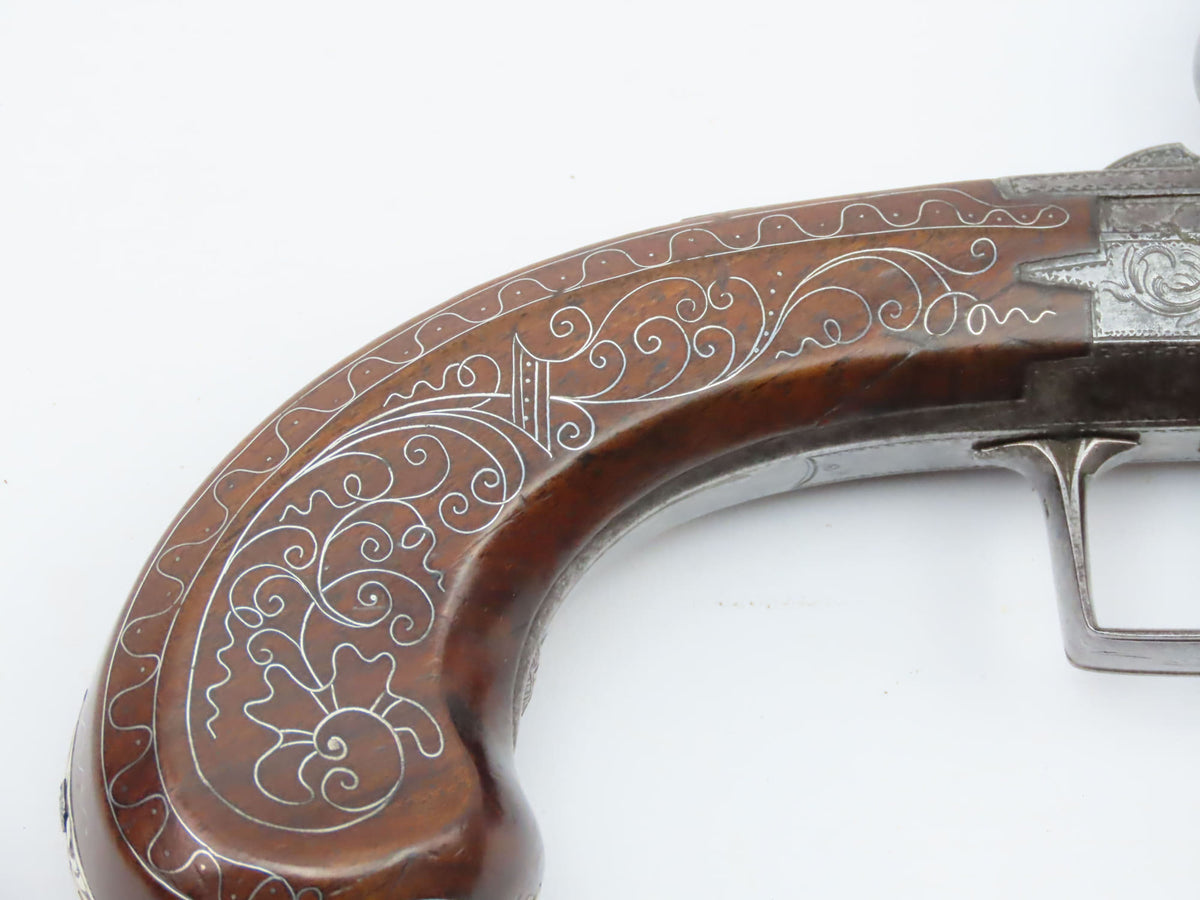 Cannon Barrel Flintlock Holster Pistol by Parr, Octagonal Action. Ref ...