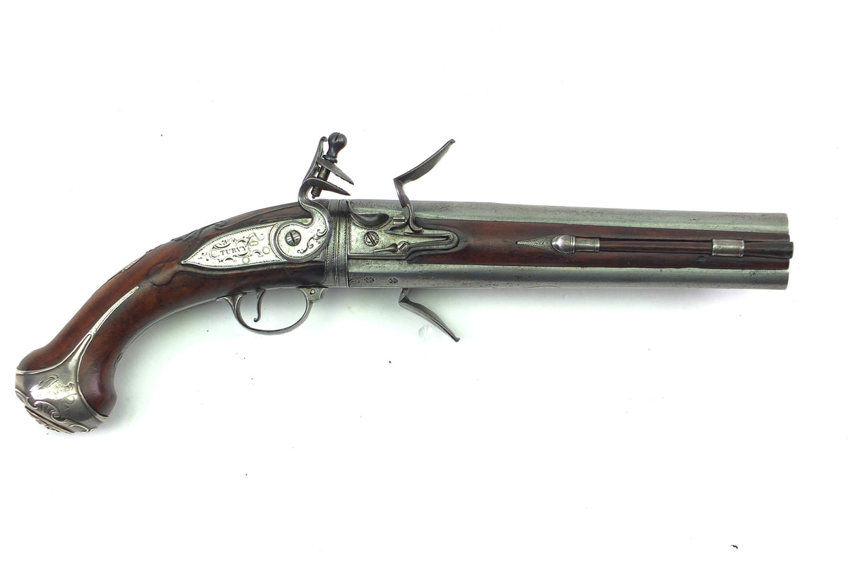 English Flintlock Wender Holster Pistol by Turvy, very rare. SN 9129 ...