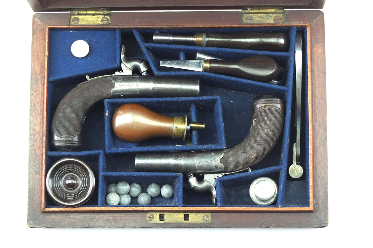 Percussion Boxlock Pocket Pistols by Purdey of London, fine, rare, cas ...