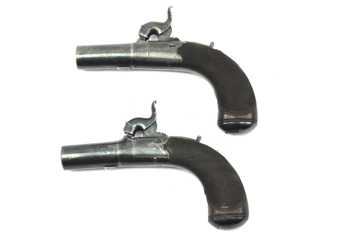 Percussion Boxlock Pocket Pistols by Purdey of London, fine, rare, cas ...