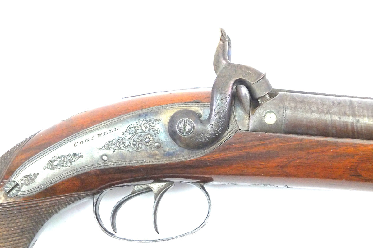 Double Barrel Howdah Percussion Pistol by Cogswell, Very Fine. SN 9138 ...
