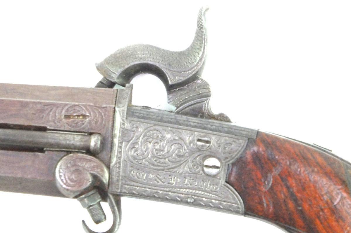 Percussion Box Lock Turn Over Pistol by W & J Rigby, Irish, 32 Bore, u ...
