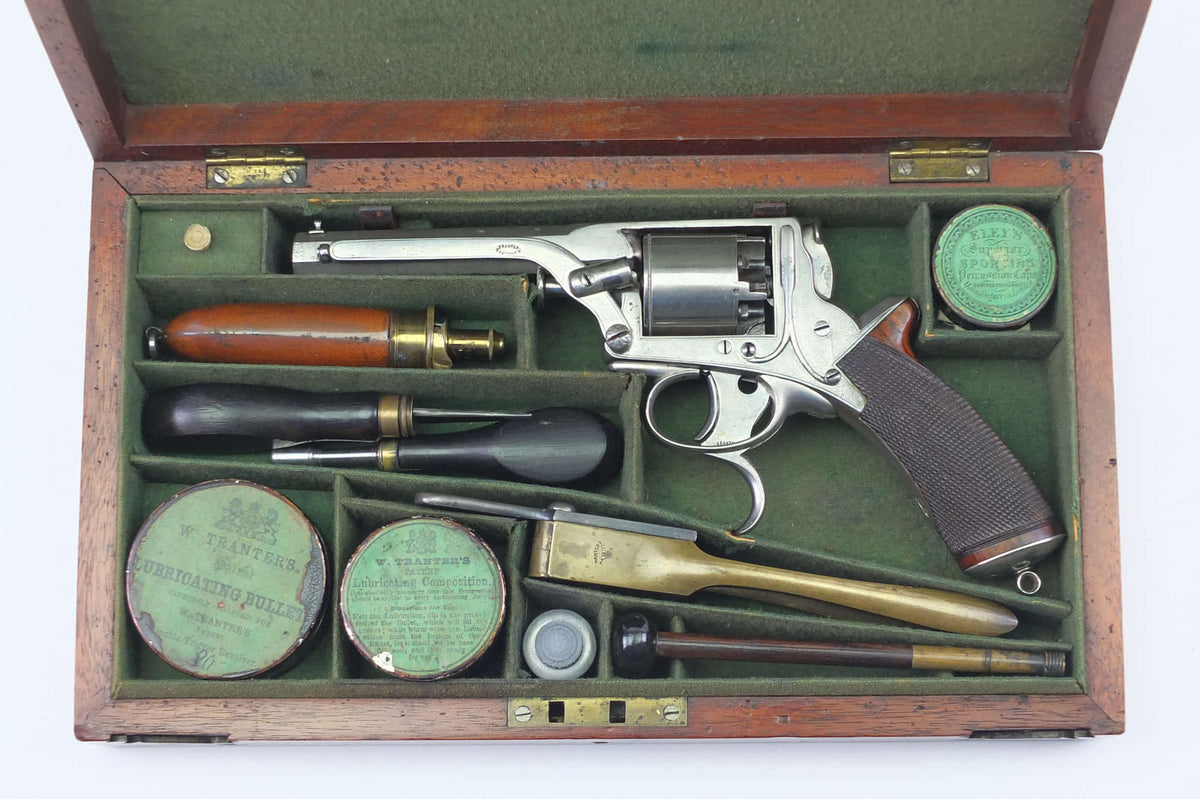 3rd Model 80 Bore Percussion Tranter Revolver, Cased. SN X3222 – West ...