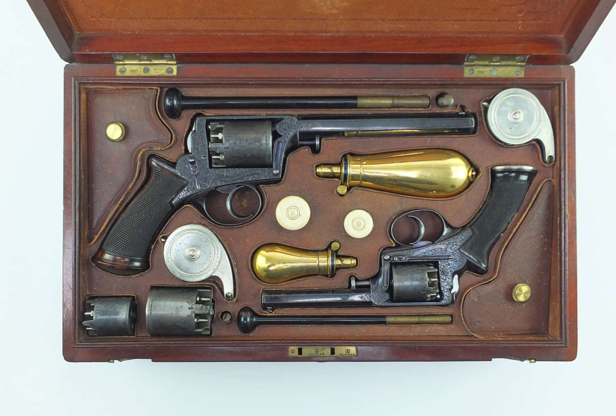 Exceptional Cased Set of 38 Bore, 54 Bore & 120 Bore Adams Patent 1851 ...