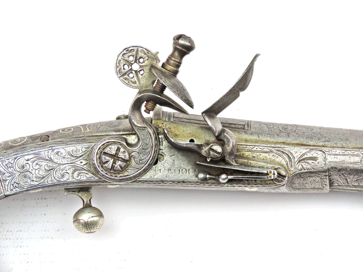 Scottish Steel & Silver Scroll Butt Belt Flintlock Pistol by John Murd ...