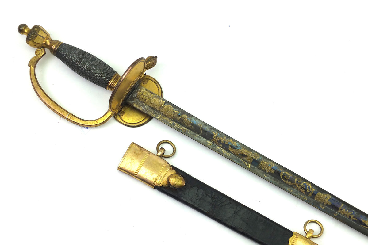 Irish Infantry Officers Blue and Gilt 1796 Sword by Read of Dublin, SN ...