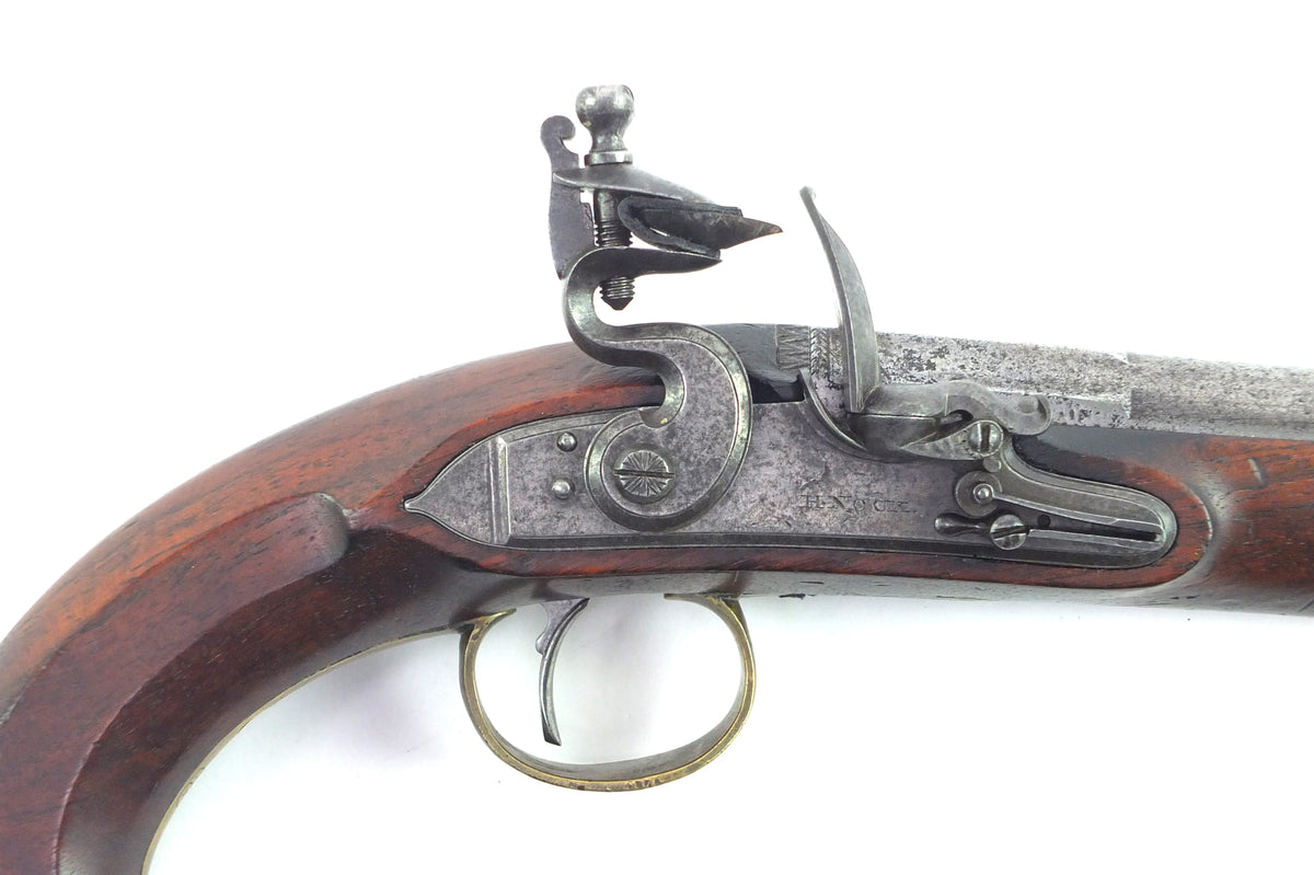 Flintlock Officers Pistol by Nock. SN 8993 – West Street Antiques