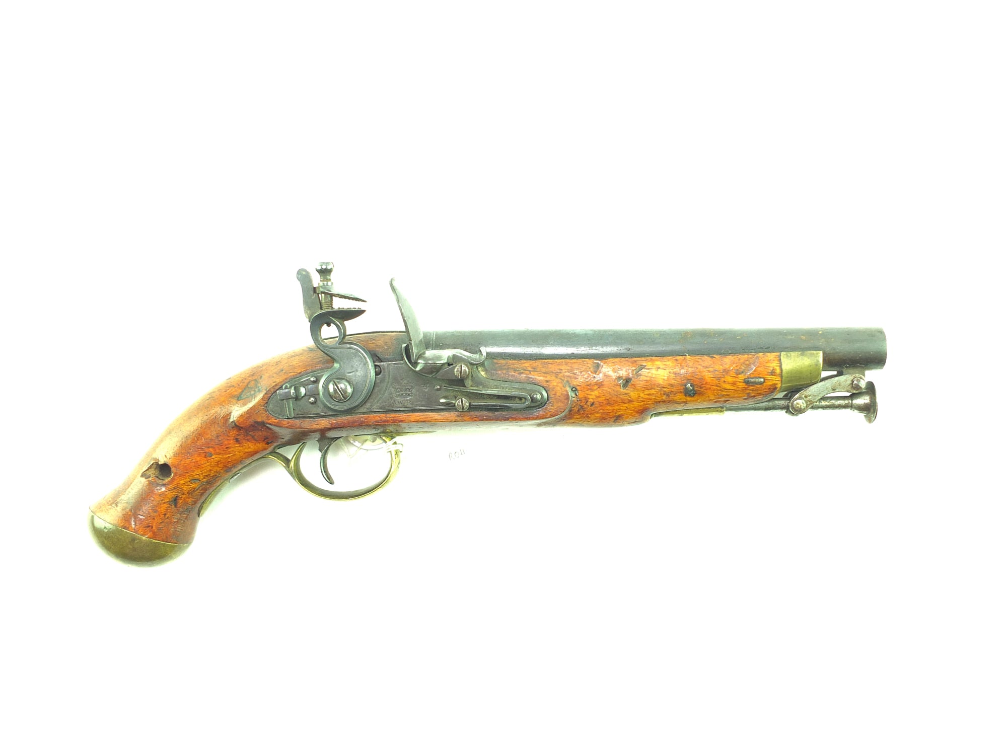 Flintlock French Trade Pistol, .62 Caliber Smoothbore, 13 1/2" Barrel,