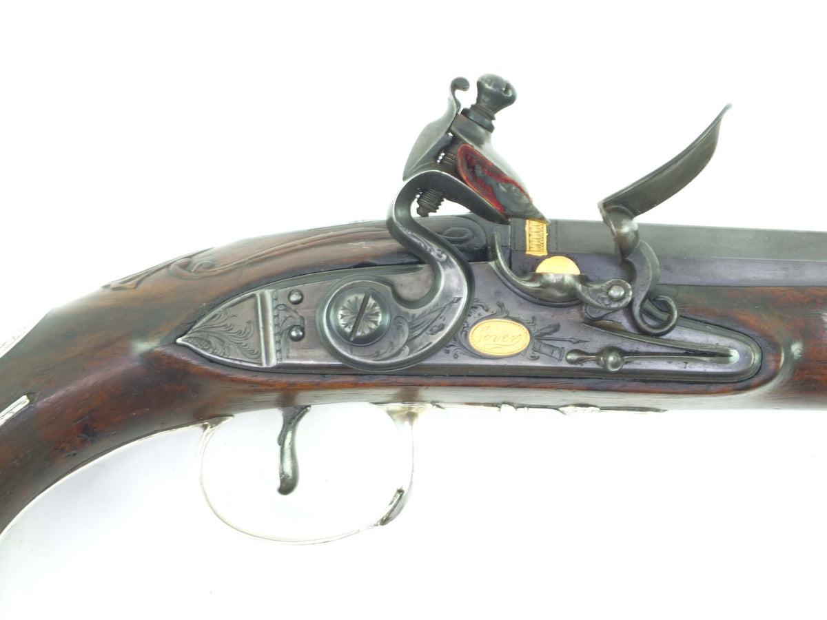 Pair of Flintlock Transitional Duelling Pistols by Jover and Son, Very ...