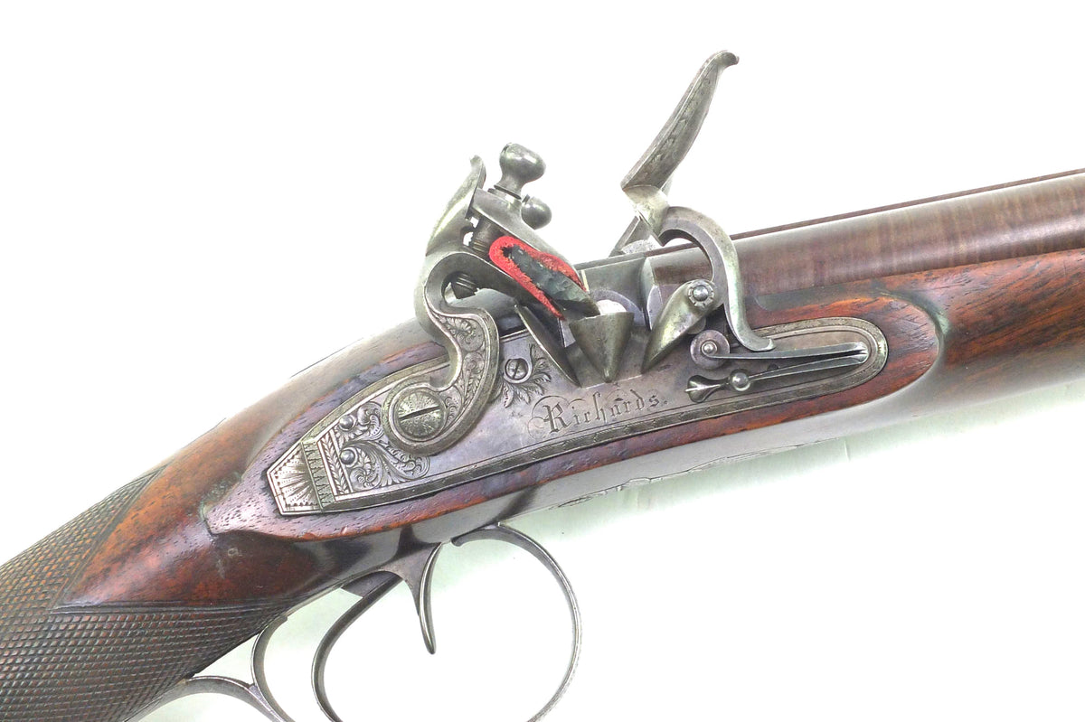 Double Barrelled Flintlock 15 Bore Sporting Gun by Theophilus Richards ...
