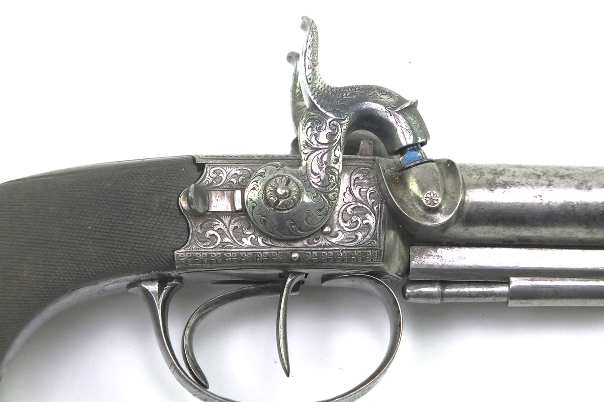 Percussion Double Barrelled Box Lock Travelling Pistol by Purdey, 52 B ...