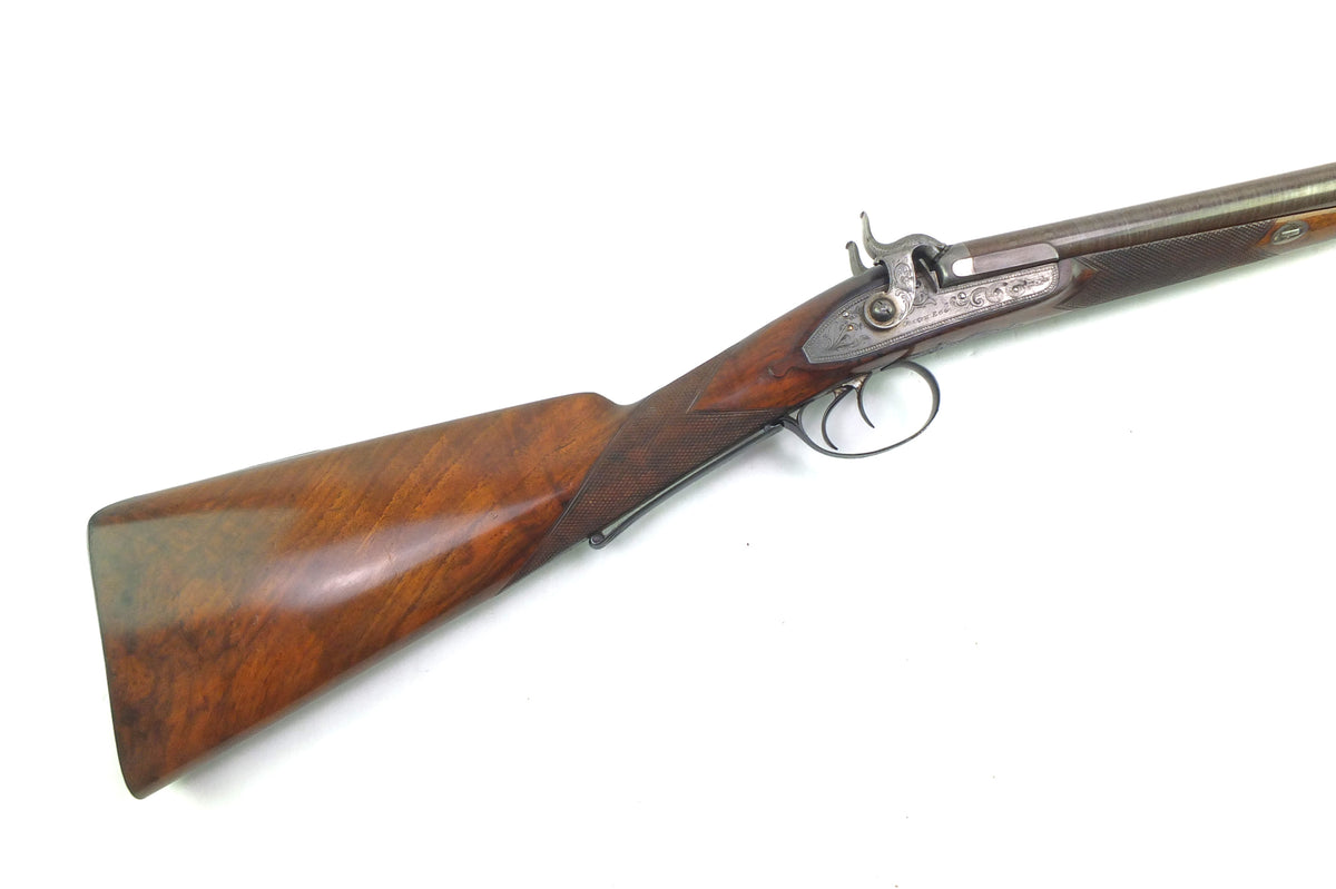 Percussion Sporting Gun, Double Barrelled 14 Bore by Joseph Egg, very ...