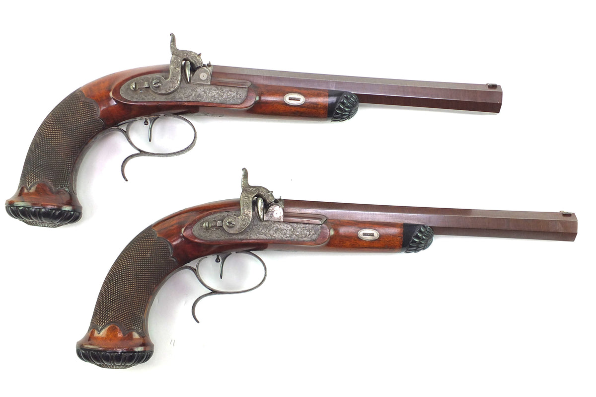 Percussion Target Pistols by Joseph Lang, fine cased pair. SN 8949 ...
