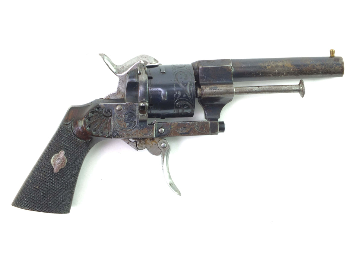 A 7mm Spanish Pinfire Revolver. 8" overall SN 8729 – West Street Antiques