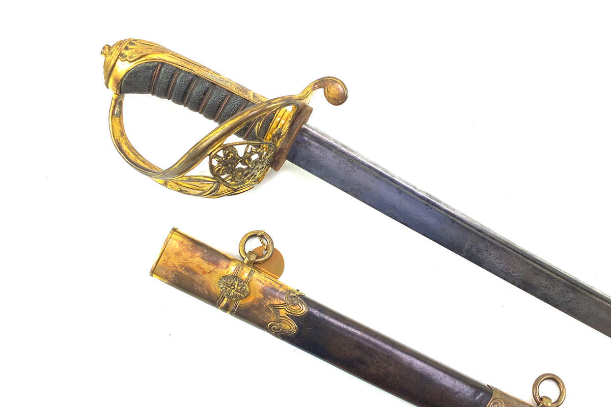 1822 Pattern Infantry Officers Pipe Back Sword, rare example. SN 8828 ...