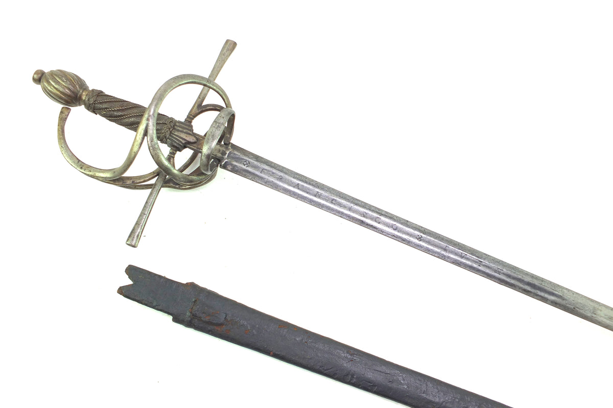 Italian Rapier with a Toledo Blade in its Original Scabbard, Swept Hil ...