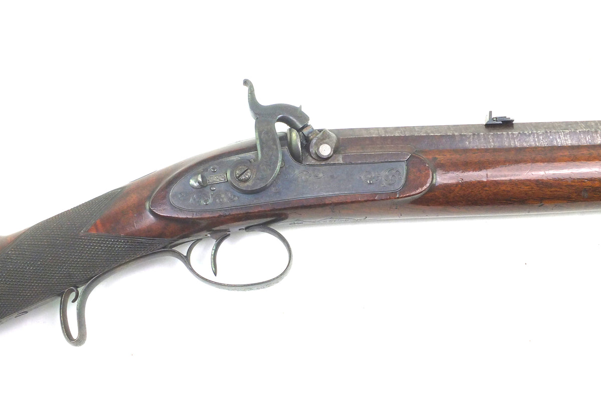Percussion Heavy Barrelled Hunting Rifle by Baker of London, fine. SN ...
