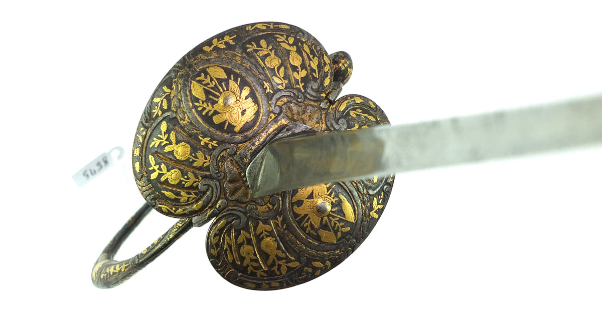 French Chiselled Iron Hilt With Gold Inlay Small Sword. SN 8575 – West ...